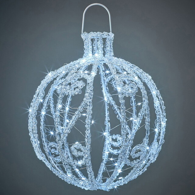 Светодиодный шар Кружево 30 см, 80 холодных белых LED ламп, акрил, IP44, Winter Deco, 4060443