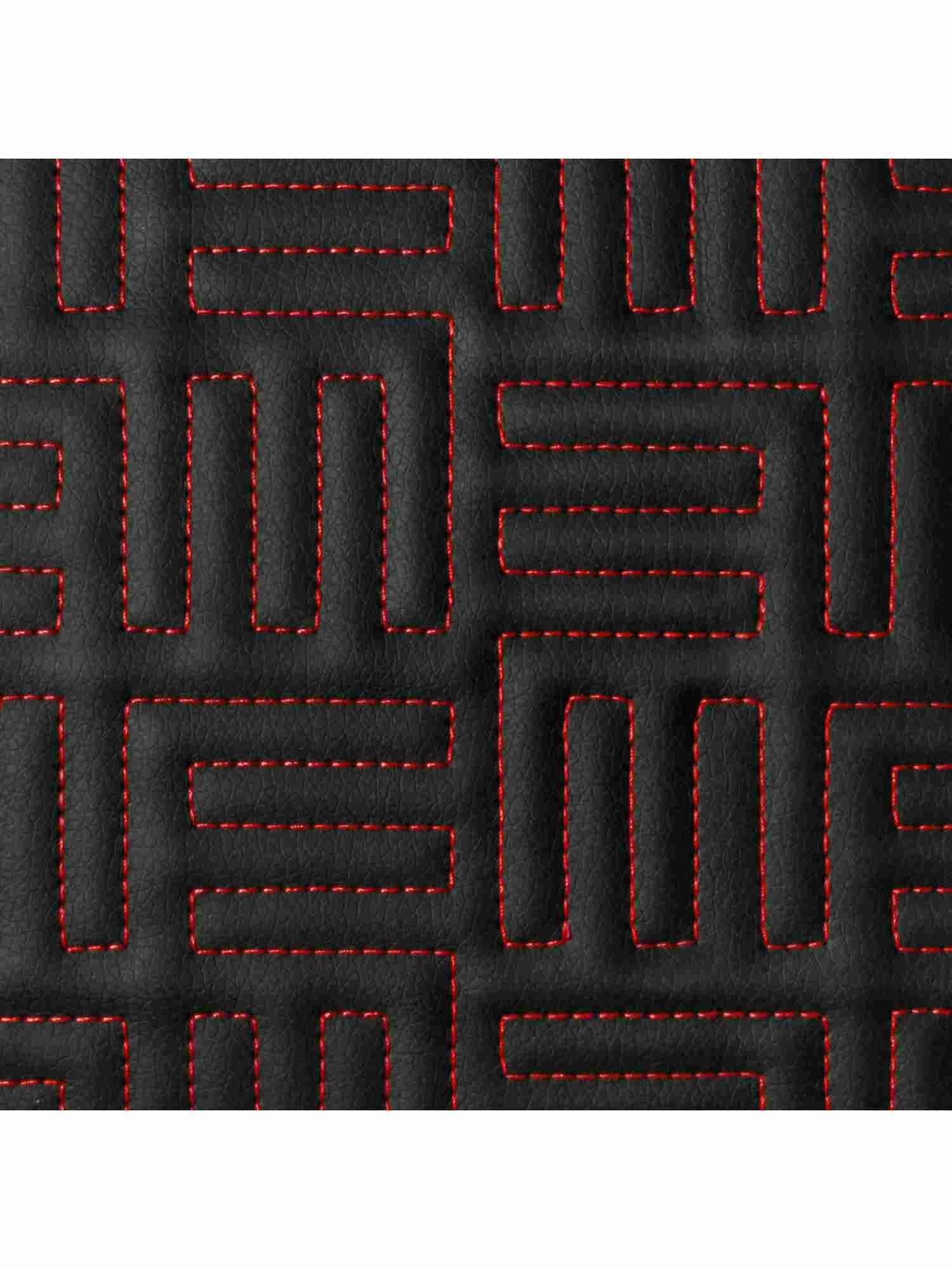 Экокожа стёганая «intipi» Maze (чёрный/красный, ширина 1.35 м, толщина 5.85 мм) belais #14839