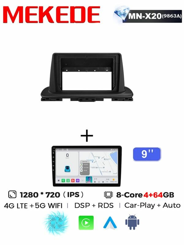 Магнитола 9" Mekede MN X20 Pro 4/64 Gb Kia Cerato 4 2018-2021 carplay