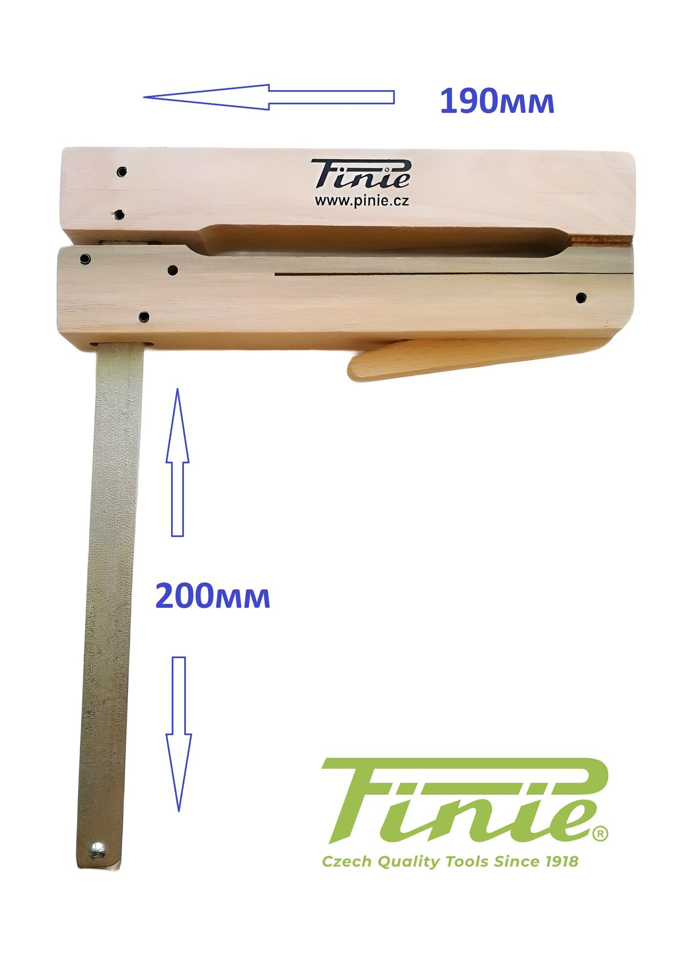 Струбцина деревянная 200 мм PINIE (арт.31-200) глубина 190мм, бук, для деликатного зажима