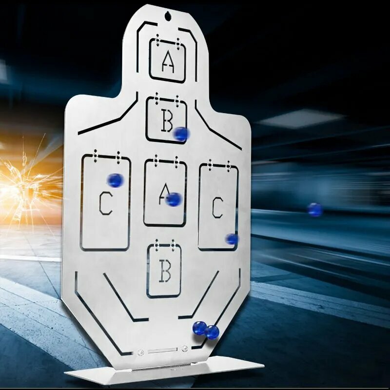 Стальная мишень с подставкой, серебристая