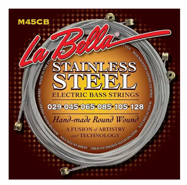 Струны для бас-гитары La Bella M45-CB Stainless Steel 29-128