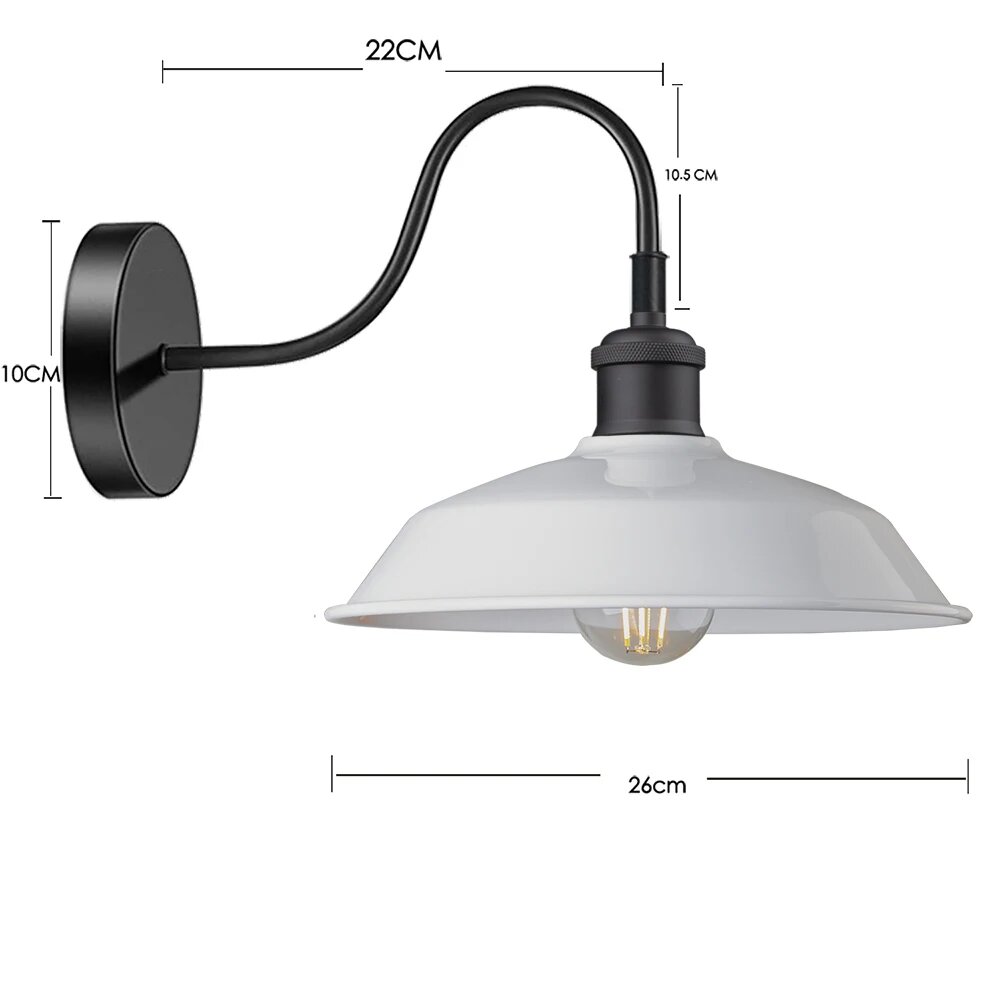 Настенный светильник, светильник на гибкой шее, настенное крепление, бра для фермерского дома, внешний светильник для крыльца для дома, прихожей, гаража, 110 В-220 В E27