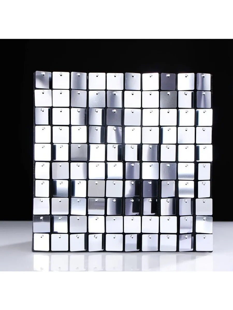 Панель с пайетками для фотозоны 30*30см, серебристый