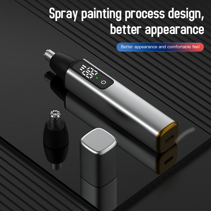 Электрический триммер , для ушей и носа, нержавеющая сталь, серебристый