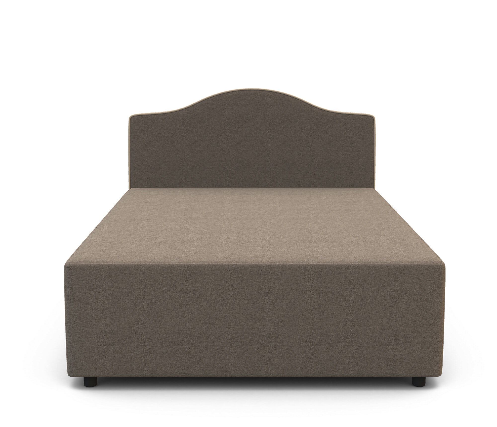 Кровать тахта Класс 120 полутороспальная, с пружиным блоком, велюр, цвет светло-коричневый