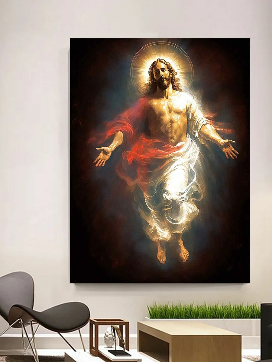 Картина горизонтальная на стену, Иисус Христос, 50х70 см.