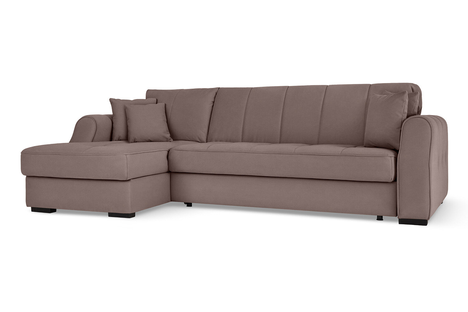 Угловой диван-кровать DREAMART Тулуза 270х90х160 см, левый угол, коричневый