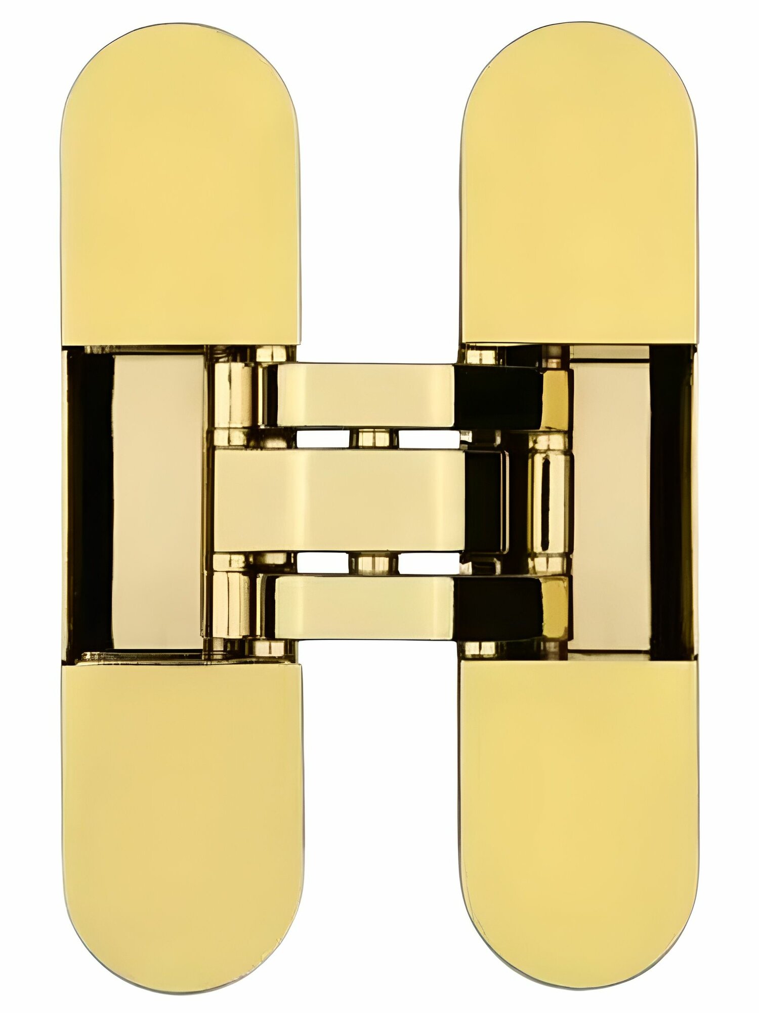 Петля скрытая, универсальная, 3D, 120x30 мм, 60 кг, цамак, золото полированное, 1 шт