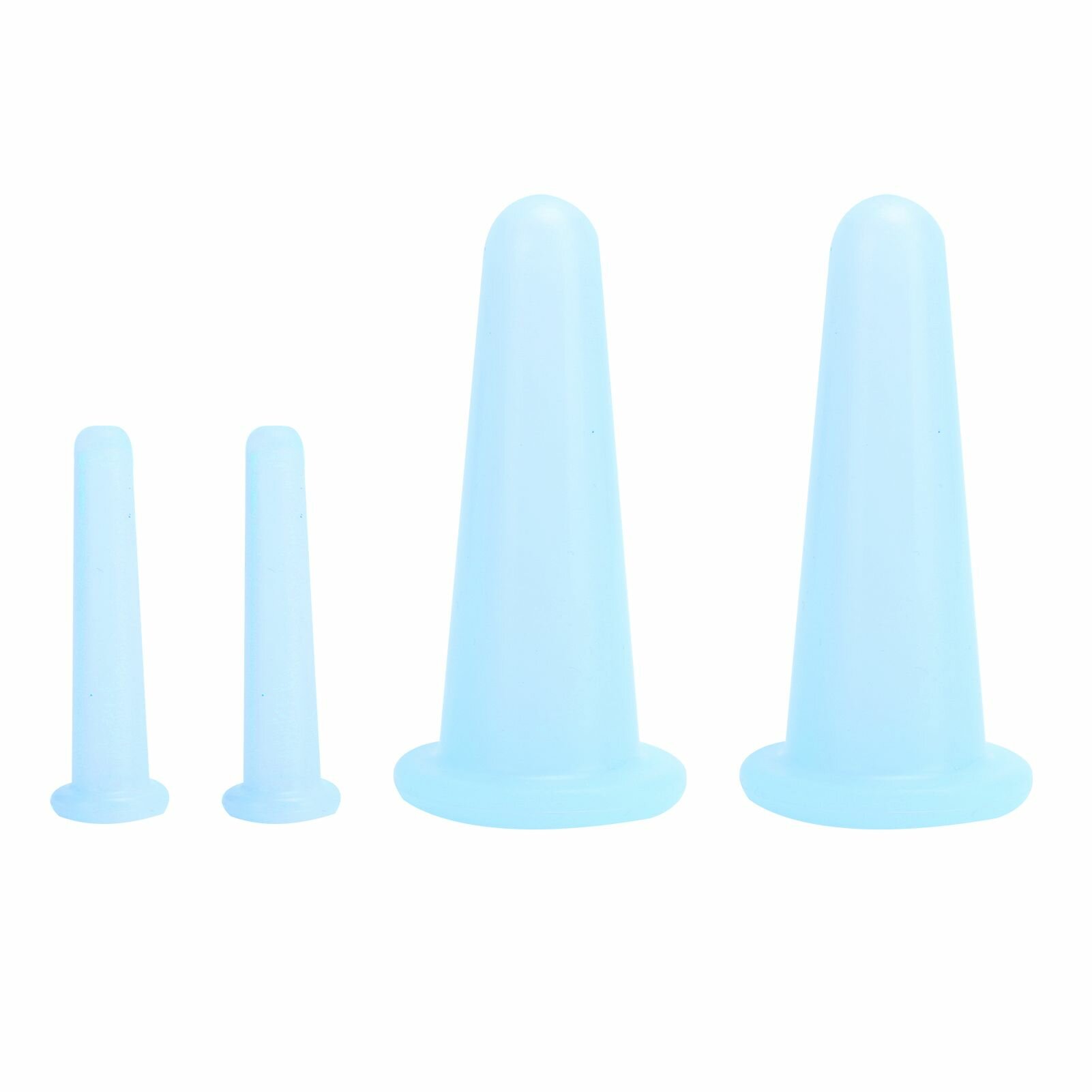 4 шт, силиконовая массажная чашка, банка для поглощения влаги, чашка для лица, здоровье тела, синий 2 больших 2 маленьких