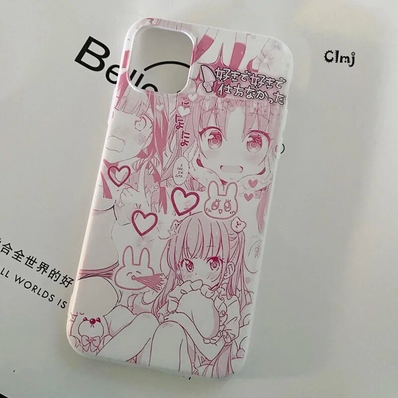 Clmj Чехол для телефона с японским аниме-девочкой для iPhone 16 Plus 13 Mini 15 11 12 14 Pro Max XR XS X 7 8 Se 2020 Чехол для телефона iPhone Case Айфон 12 Про Макс