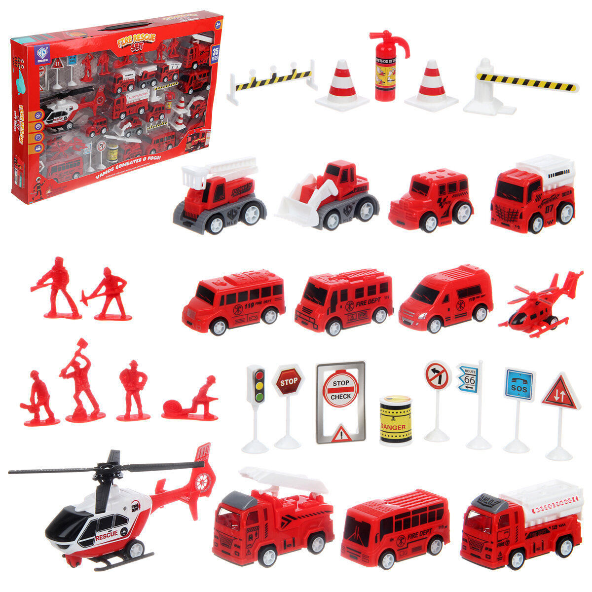 Набор машинок "Пожарные" 31 предмет, фрикционный механизм, Veld Co 134429