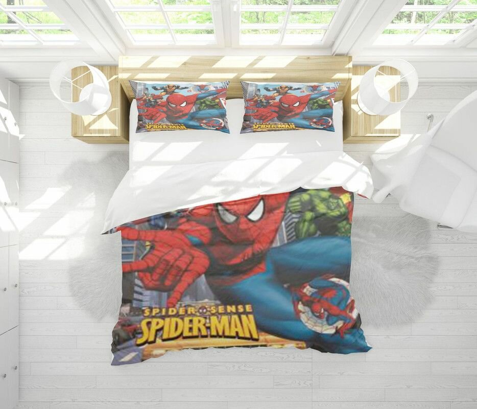 Комплект постельного белья из трех предметов "Человек-паук", размер 180*200 см -hz