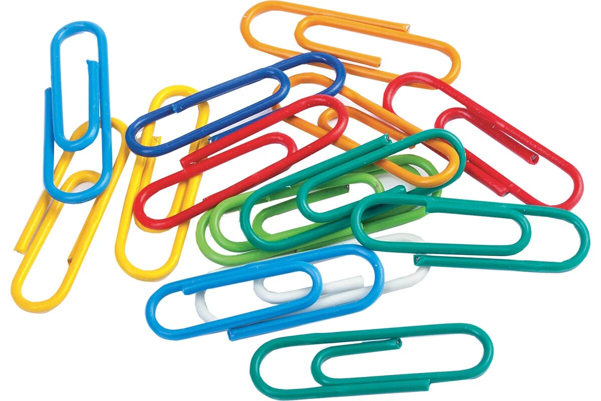 BRAUBERG 28 мм цветные скрепки 100 шт в картонной коробке 220555 для документов и офиса