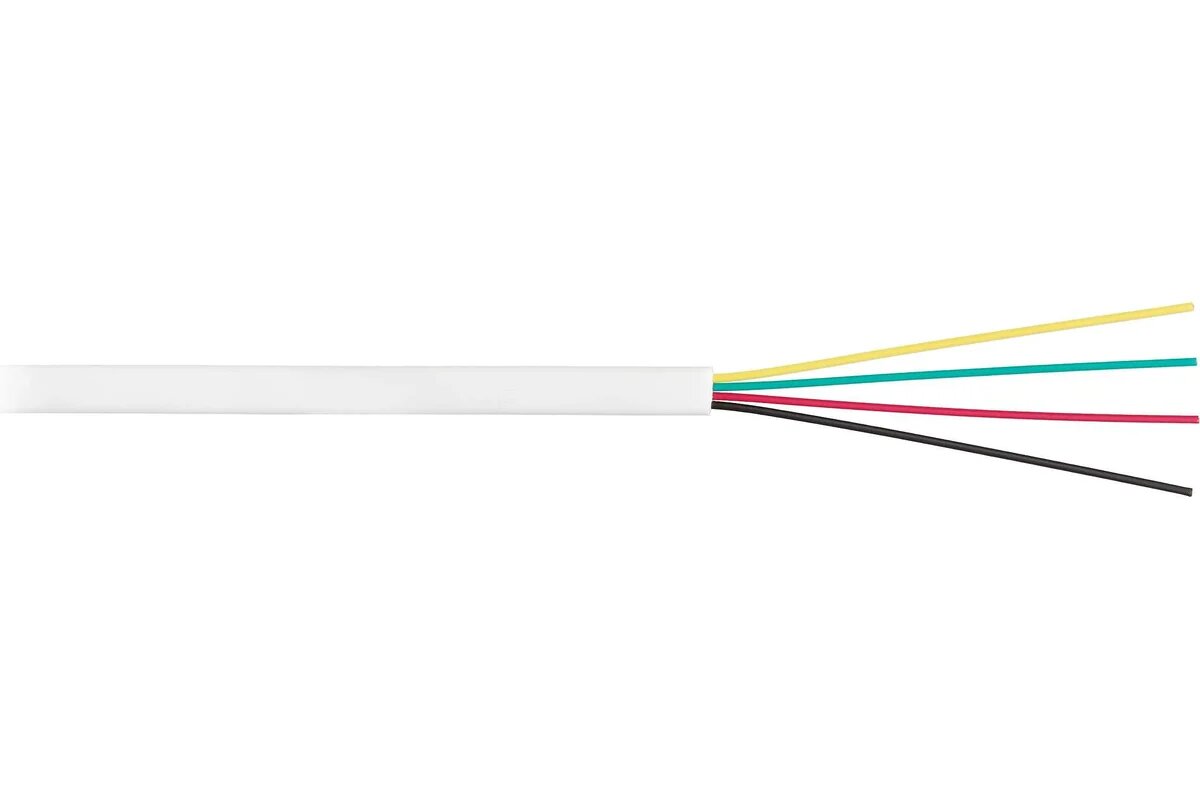 NIKOLAN плоский телефонный кабель 4 проводника 7x0,16 мм медь вн. PVC белый NKL2026A-WT