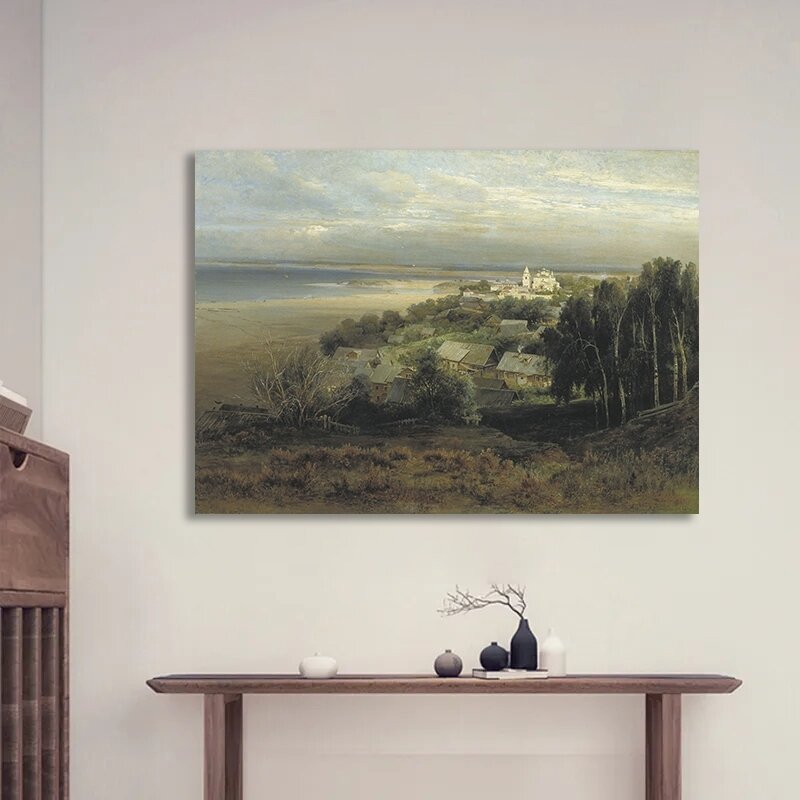 Репродукция картины на холсте, Саврасов "Печерский монастырь близ Нижнего Новгорода" ,30х40 см.