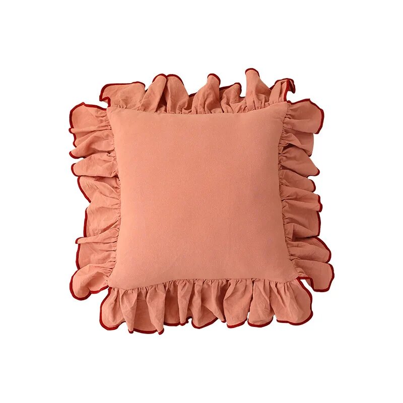 Хлопковая декоративная наволочка 45x45 см beige pink, 45X45cm, Розовый