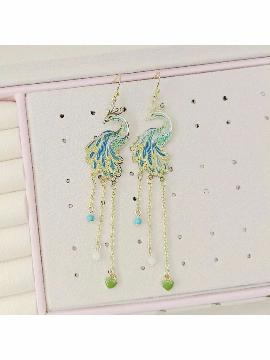 Серьги непарные, эмаль, жемчуг имитация, акрил