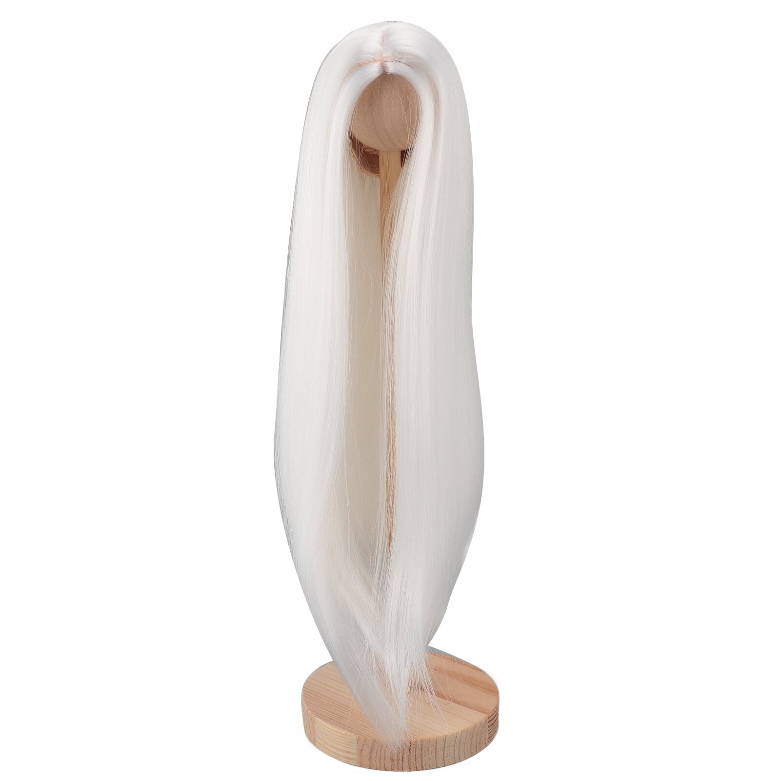 Парик для куклы 1/4 дюйма (7-8 дюймов), мягкий, термостойкий, шелковый, для шарнирных кукол, длинный прямой парик для куклы, белый.