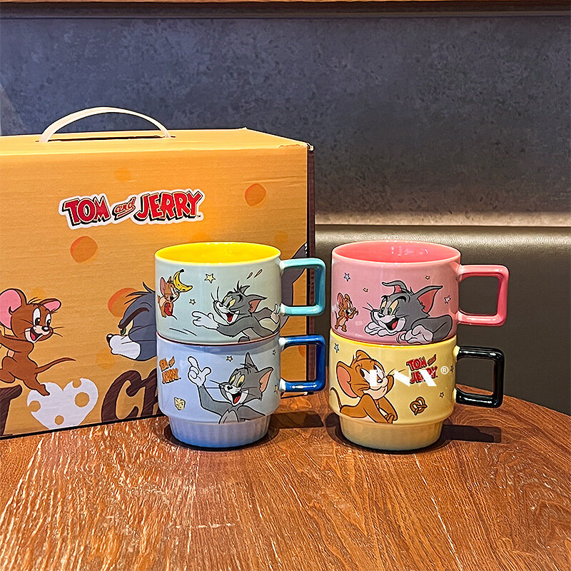 Кружка с логотипом Тома и Джерри, милая парная кружка для воды, керамическая кружка для дома, подарок на день рождения для женщин