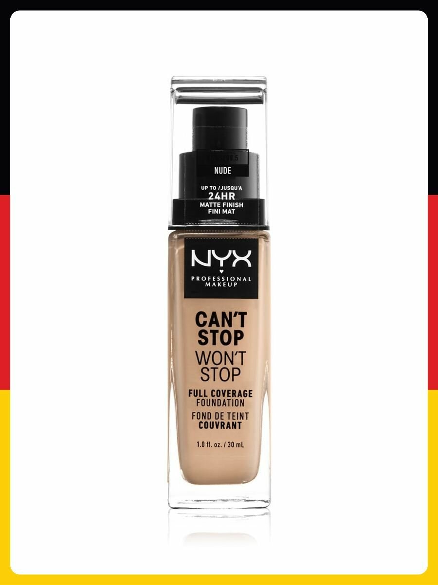 Тональная основа NYX Professional Makeup Can't Stop Won't Stop 24-Hour Foundation 6.5 Nude, 30 мл
