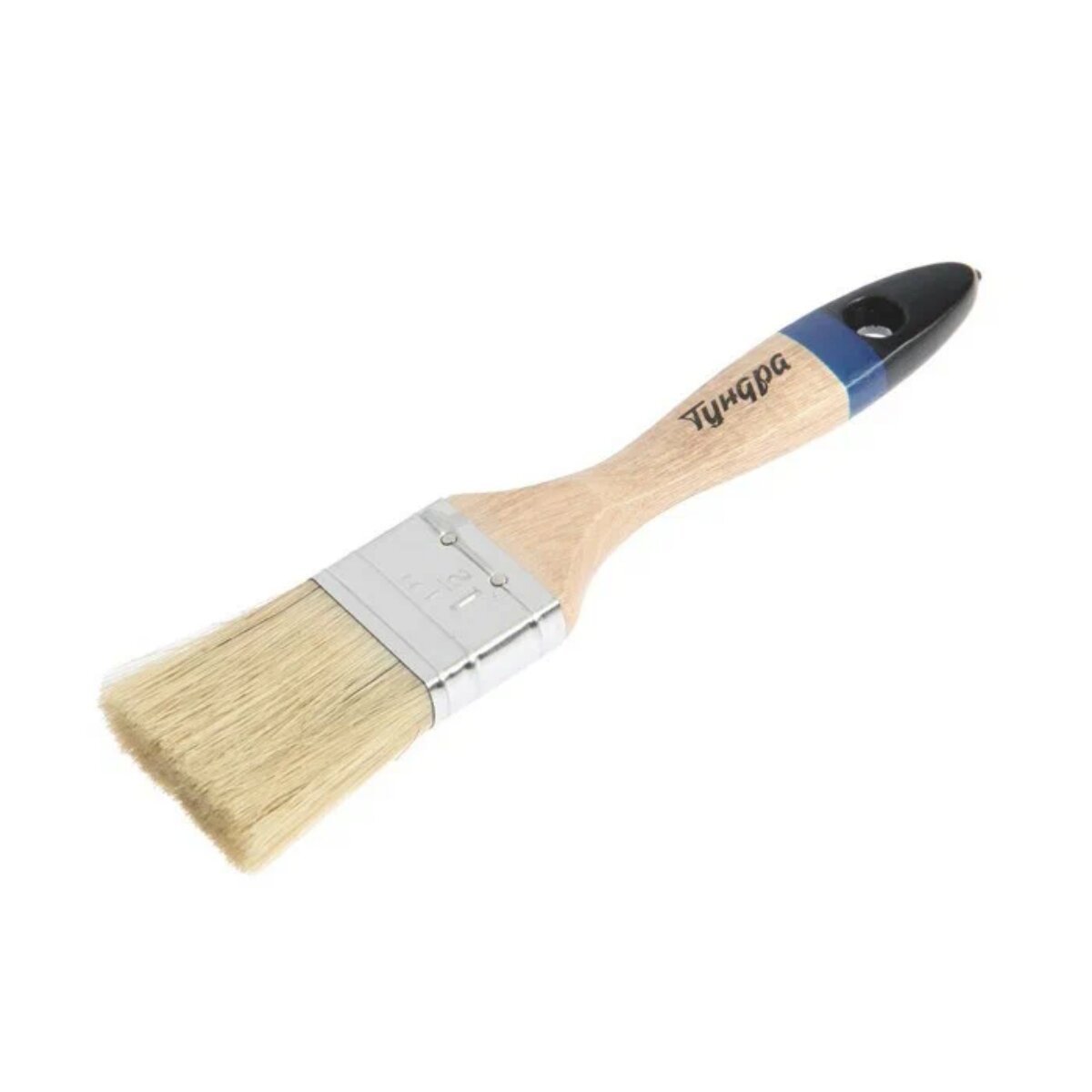 Кисть плоская тундра, натуральная щетина, деревянная рукоятка, 1.5", 38 мм