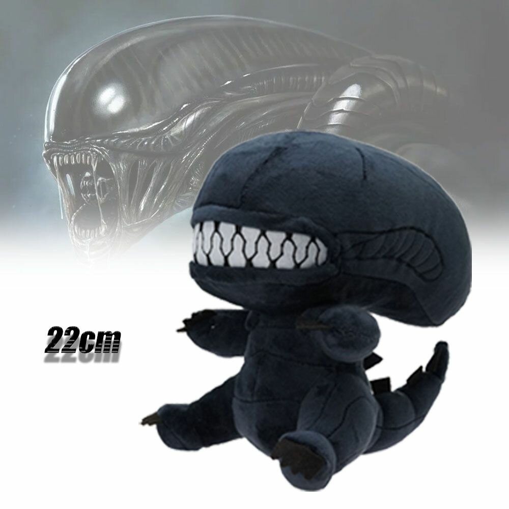 Мягкая плюшевая кукла инопланетянин 25 см с вышивкой и подушечками для лап идеальный подарок для детей и коллекционеров игрушек