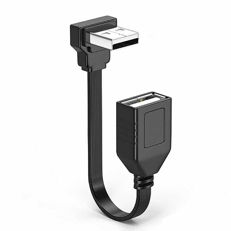 Плоский мягкий удлинитель USB2.0 от мужчины к женщине-10 см-верхний изгиб