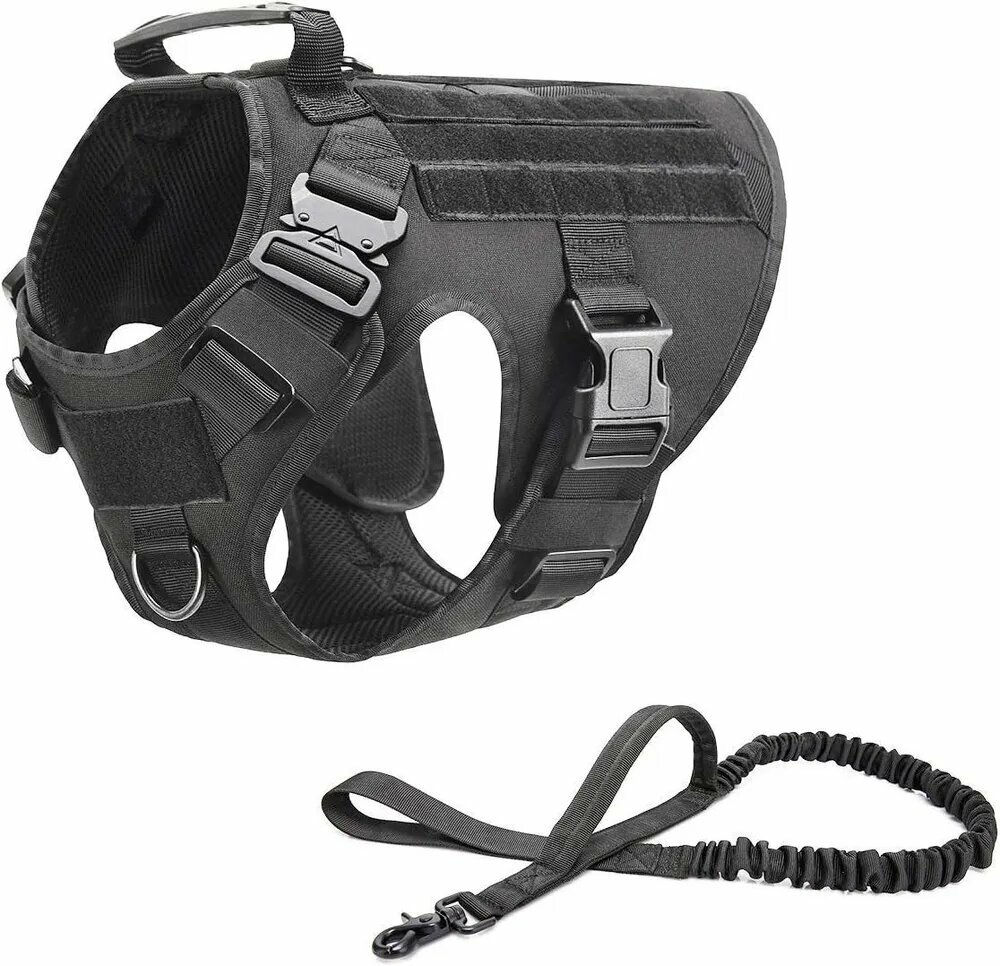 Тактический жилет для собак + эластичный кожаный поводок для собак TuochuangHangshop