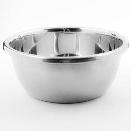 Глубокий салатник из нержавеющей стали, металлическая миска для кухни, для шашлыка 4 литра ,26см серебро .