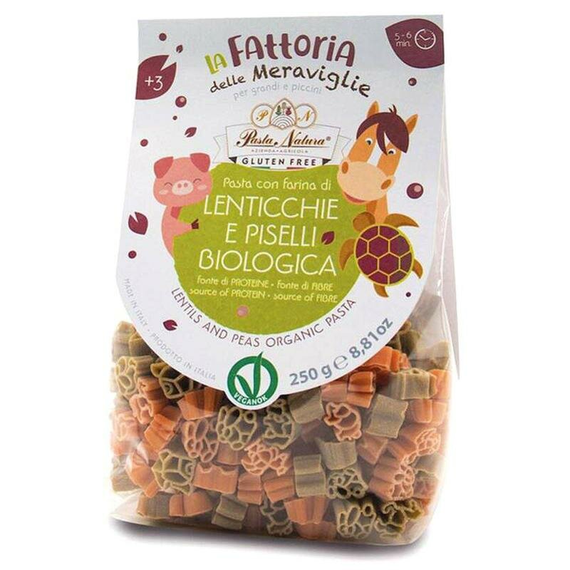 Ферма чудес из красной чечевицы и зеленого горошка безглютеновая PASTA NATURA 250 г
