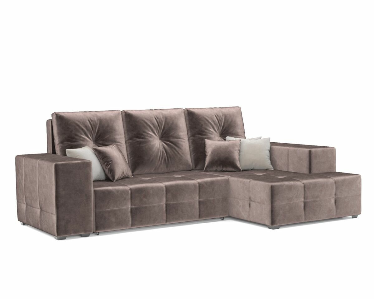 Угловой диван Mebel-ars Монреаль Правый угол вельвет (бархат) Бархат серо-шоколадный