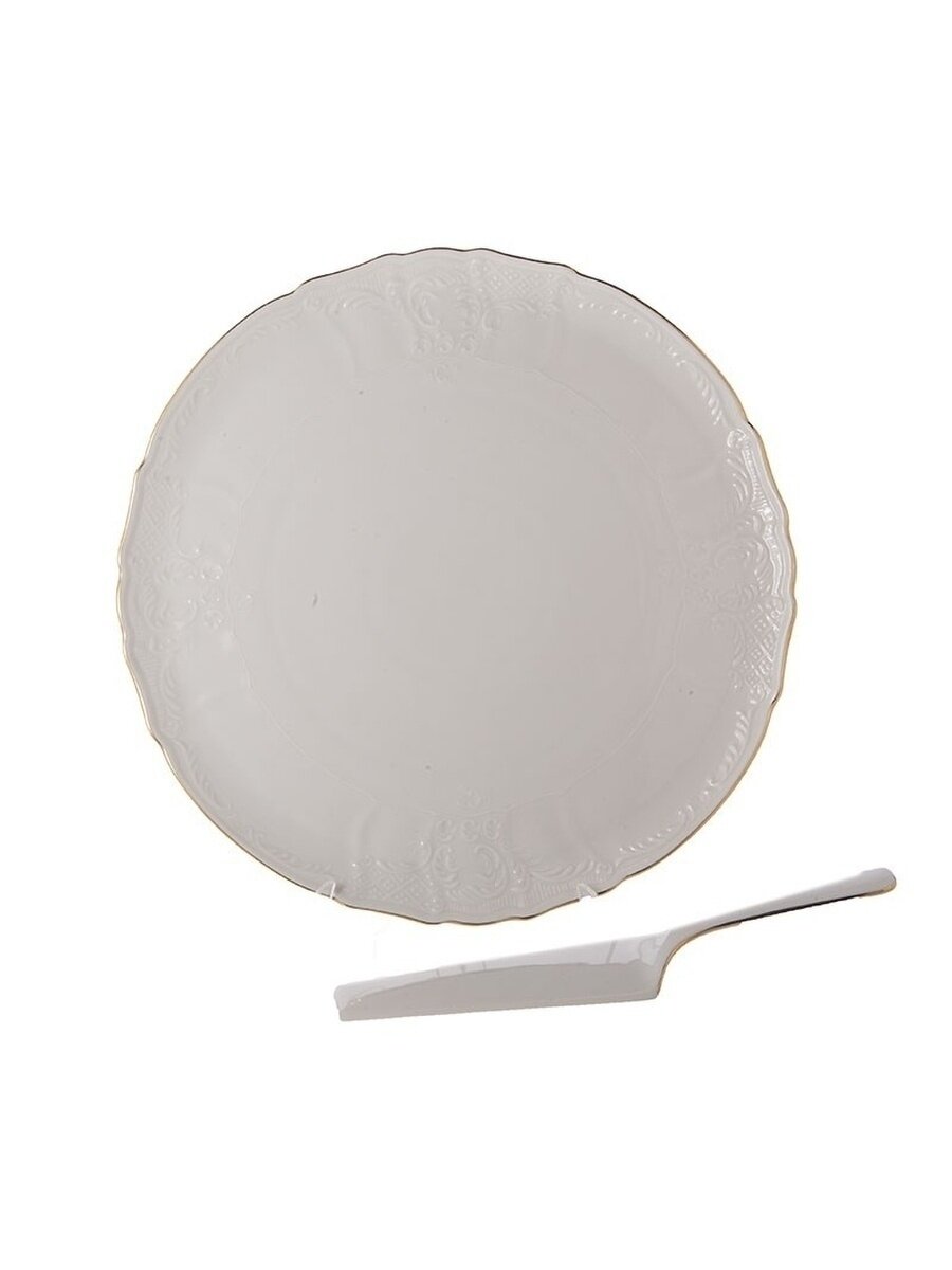 Набор для торта 2пред . "Бернадот белый Узор"