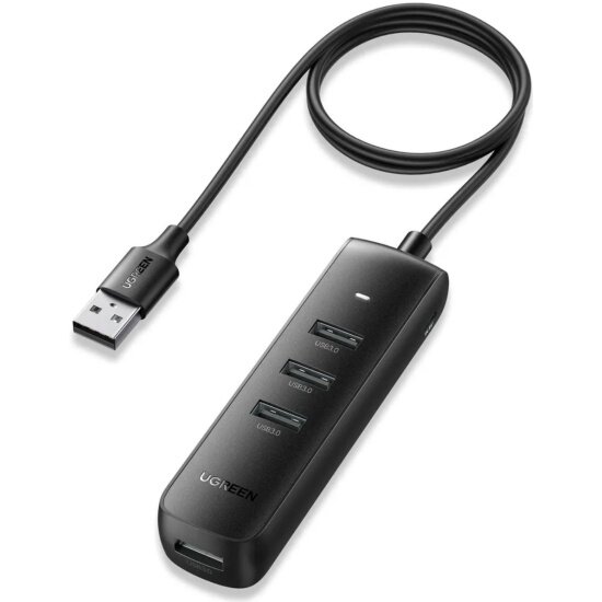 Хаб (разветвитель) Ugreen CM416 USB-A 3.0 x 4, провод 1 м, цвет черный (80657)
