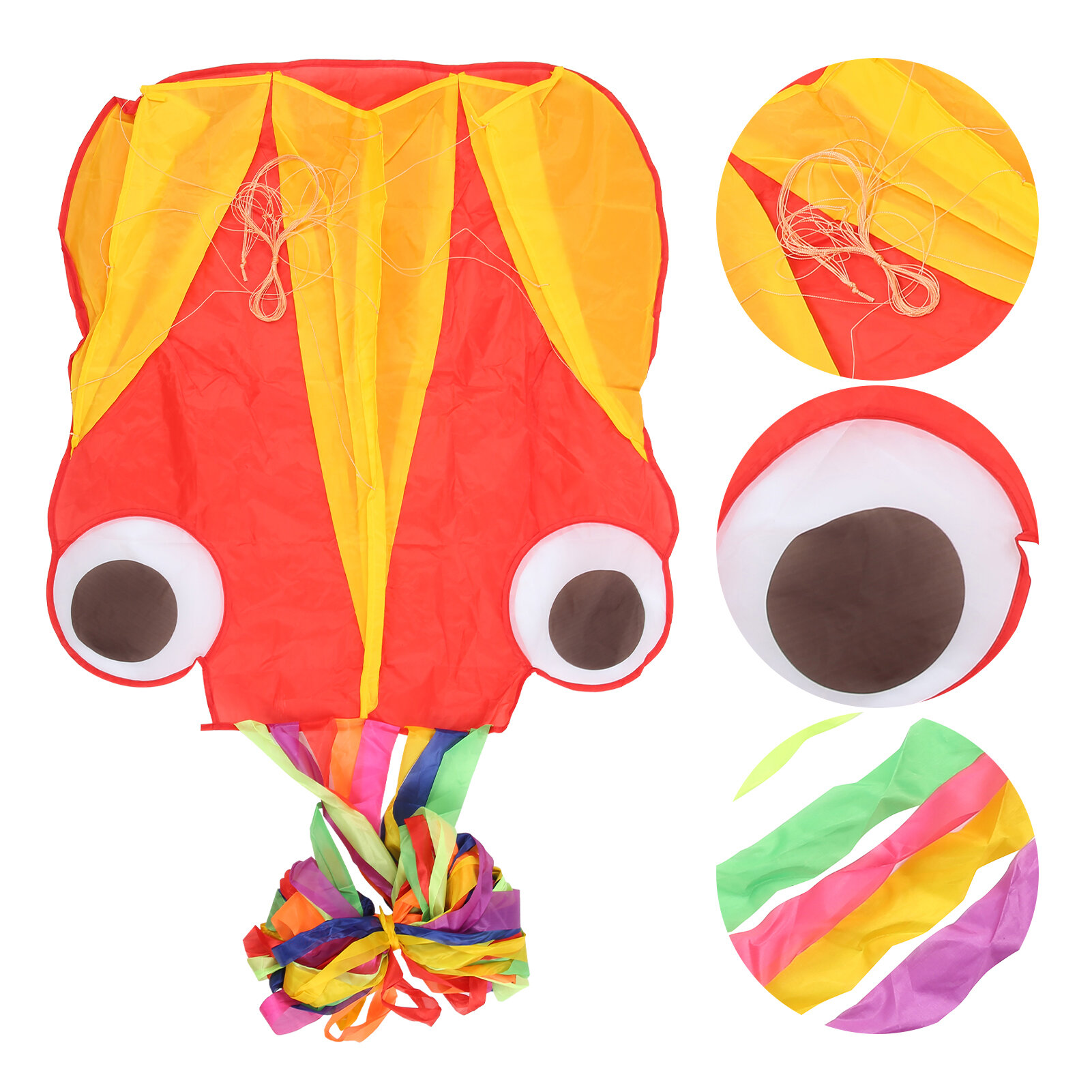 Уличный мягкий змей в форме осьминога с одной линией, воздушный змей в форме животного, 4 метра с 30-метровой леской (очередь, цветная трубка, желтый румянец)