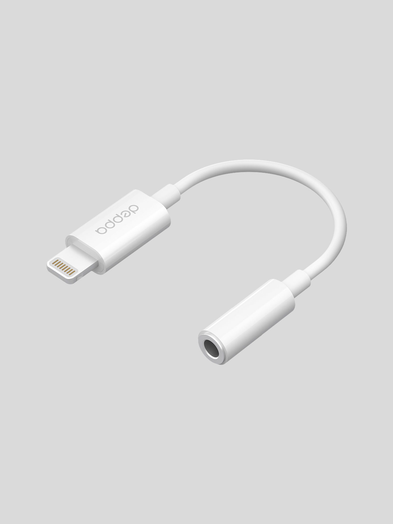 Переходник-адаптер Lightning 8-pin (M) - 3.5 mm jack (F), Bluetooth, белый, Deppa, 72404