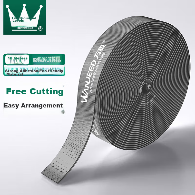 Wanjie Computer Cable Management Tape, Velcro Cable Tie 10 Meters, Cable Organizer And Fixer, Adhesive Nylon Cable Clip, Power Cord Organizer, Cable Tie 1-11282