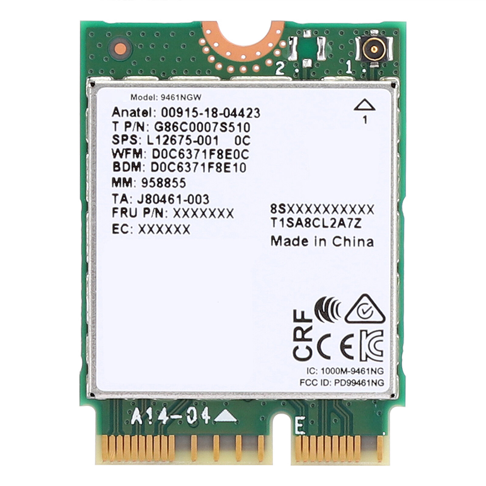 Wireless Network Card for Intel 9461NGW M.2 Interface 433Mbps Support Bluetooth 5.0