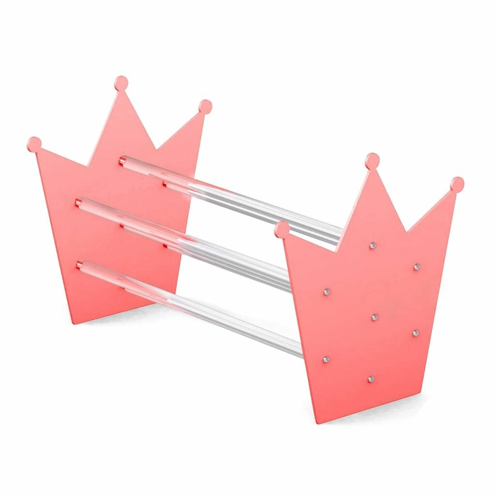 Стеллаж для хранения розовой ленты волос в виде короны