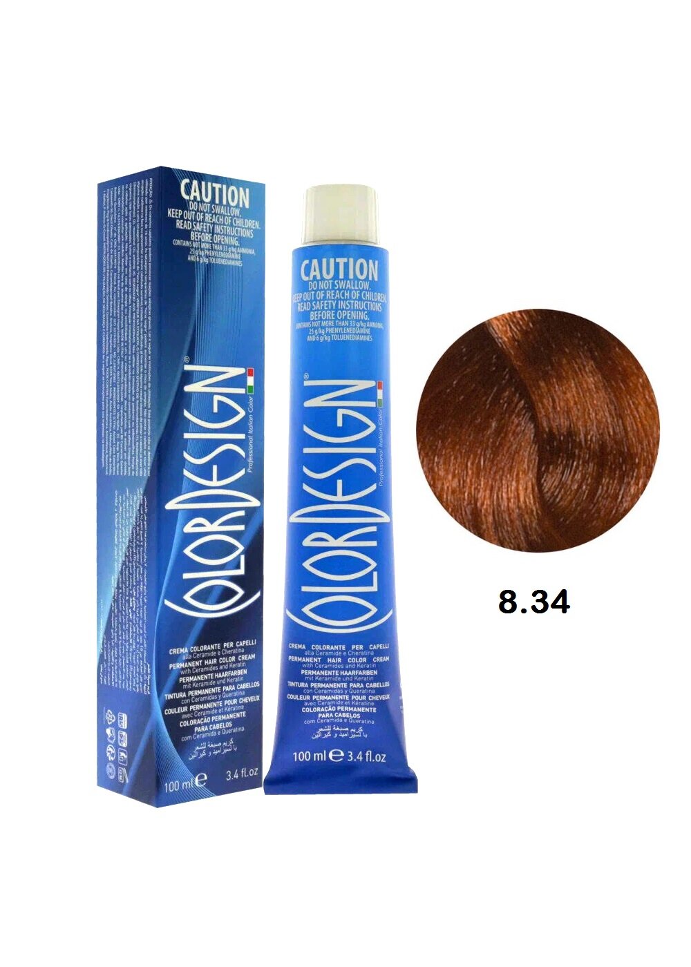Colordesign Колор Дизайн Стойкая краска для волос 100 мл - Colordesign 8,34