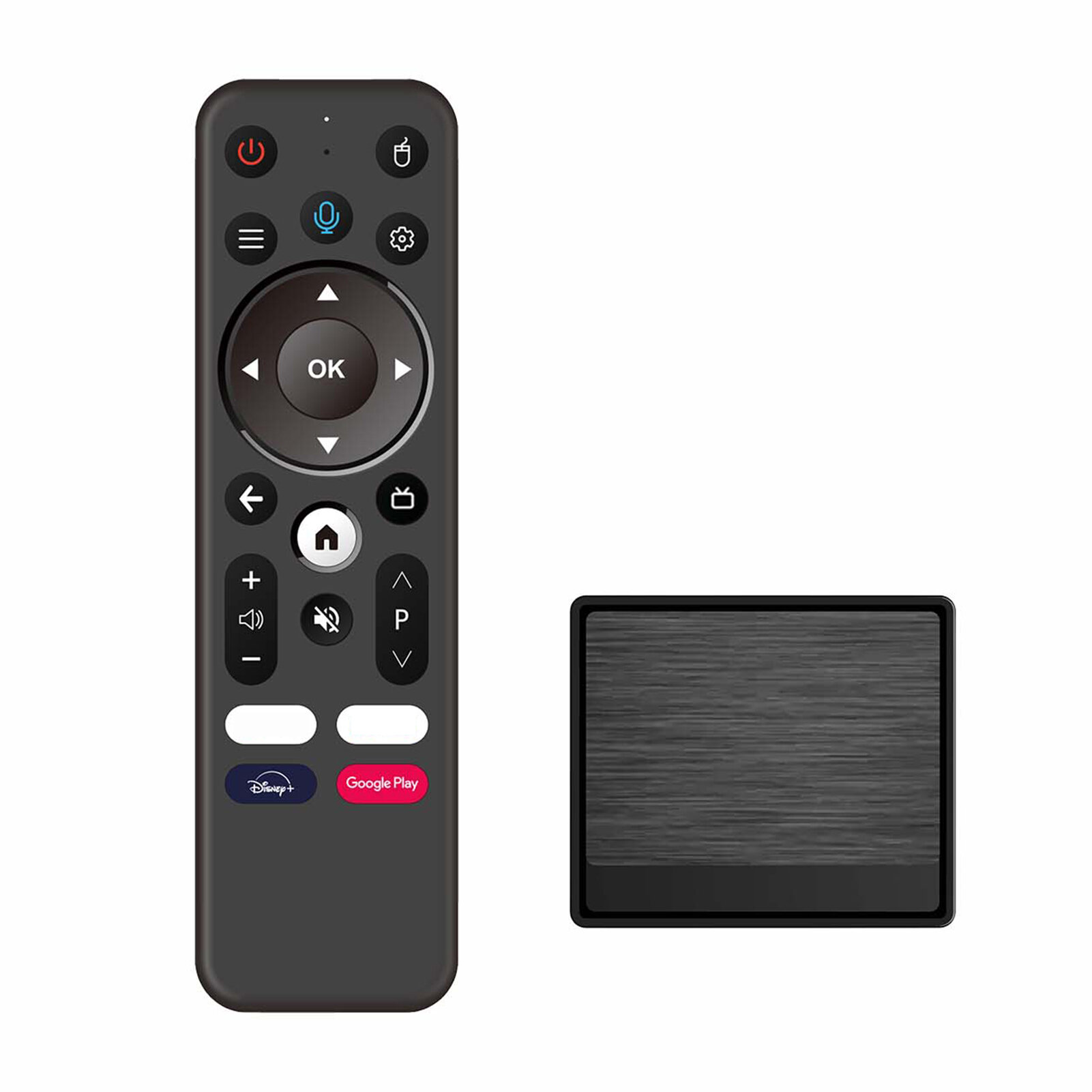 Приставка Android 12.0 TV Box Quad-Core 2GB+16GB 4K с пультом дистанционного управления с голосом, медиаплеер с поддержкой Wi-Fi 2.4G/5G и 5.4 для дома, черный цвет