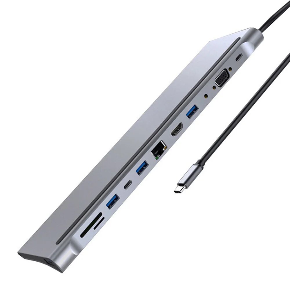 USB C док-станция серый алюминиевый