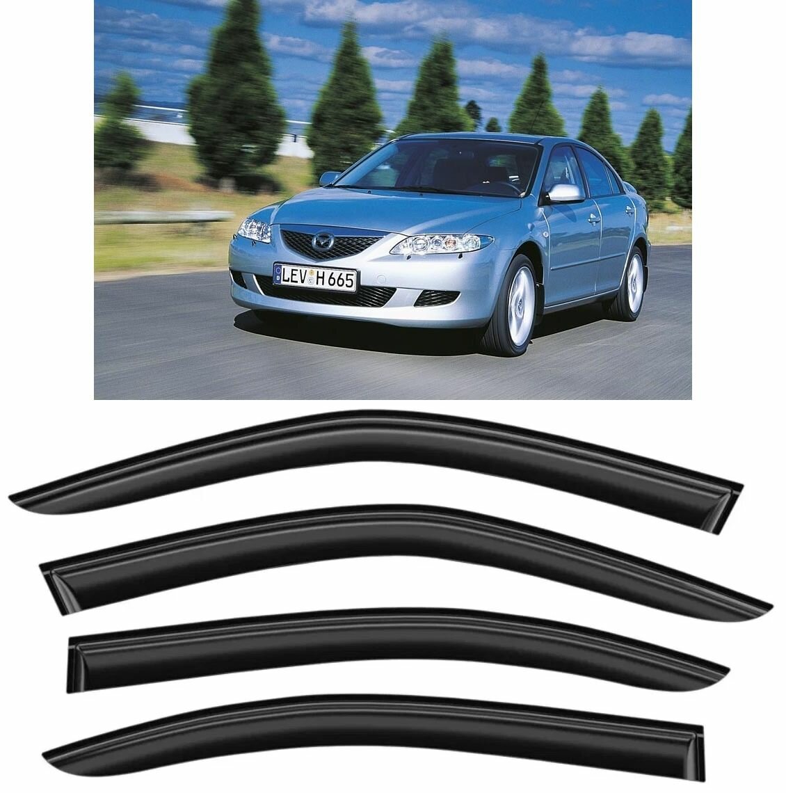 Дефлекторы боковых окон MAZDA Мазда 6 седан (2001-2006)