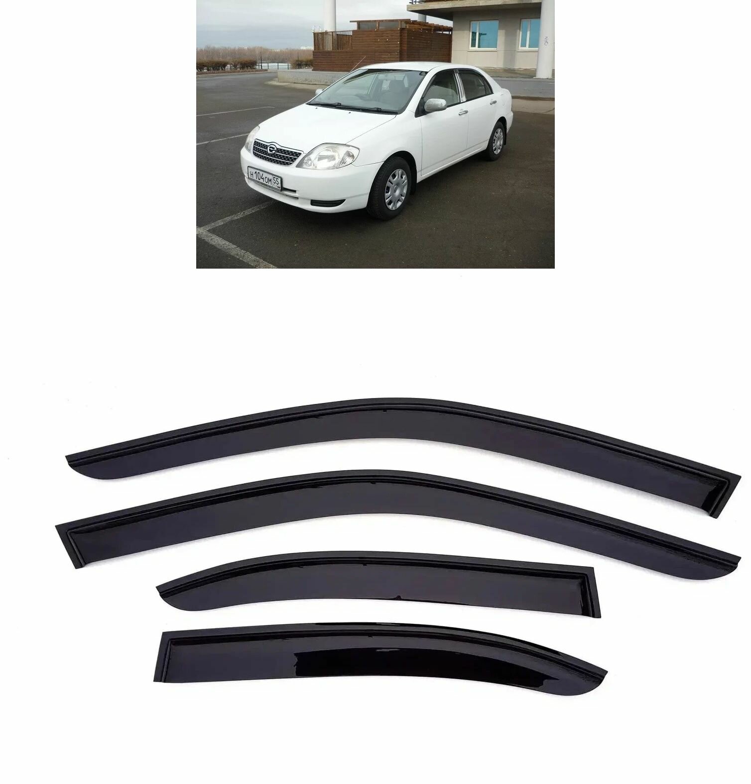 Дефлекторы боковых окон TOYOTA Corolla Тойота Королла седан (2000-2006)