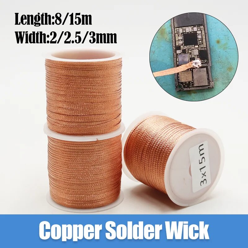 Медная оплетка для пайки 8/15 м 2.5mm X 8M