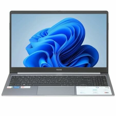 15,6" Ноутбук Tecno MegaBook T1 2023 15 (71003300161) серый - 1920x1080, IPS, Intel Core i5-12450H, ядра: 8 x 2 ГГц, 16 ГБ, SSD 512 ГБ, Intel UHD Graphics, Windows 10 Pro
