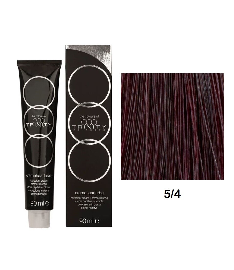 Trinity COT Тринити Стойкая краска с кератином 90 мл - COT 5/4 hellbraun rot Светло-коричневый красный