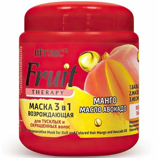 Маска для тусклых и окраш. волос Витэкс Fruit Theraрy манго и масло авокадо, 450 мл
