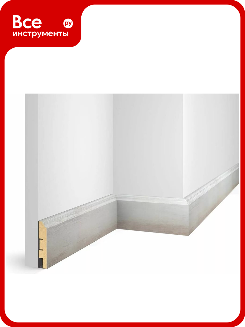 Плинтус COSCA DECOR WP07 экошпон, дуб кремовый, 80x16x2400 мм, МДФ СПБ103656