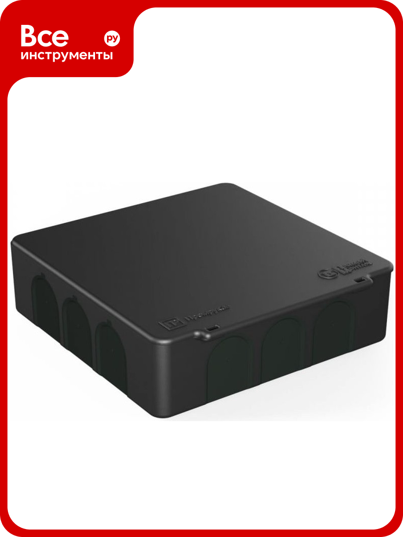 Коробка распределительная для прямого монтажа Промрукав двухкомпонентная, безгалогенная (HF), черная, 100x100x30 60-0302-9005